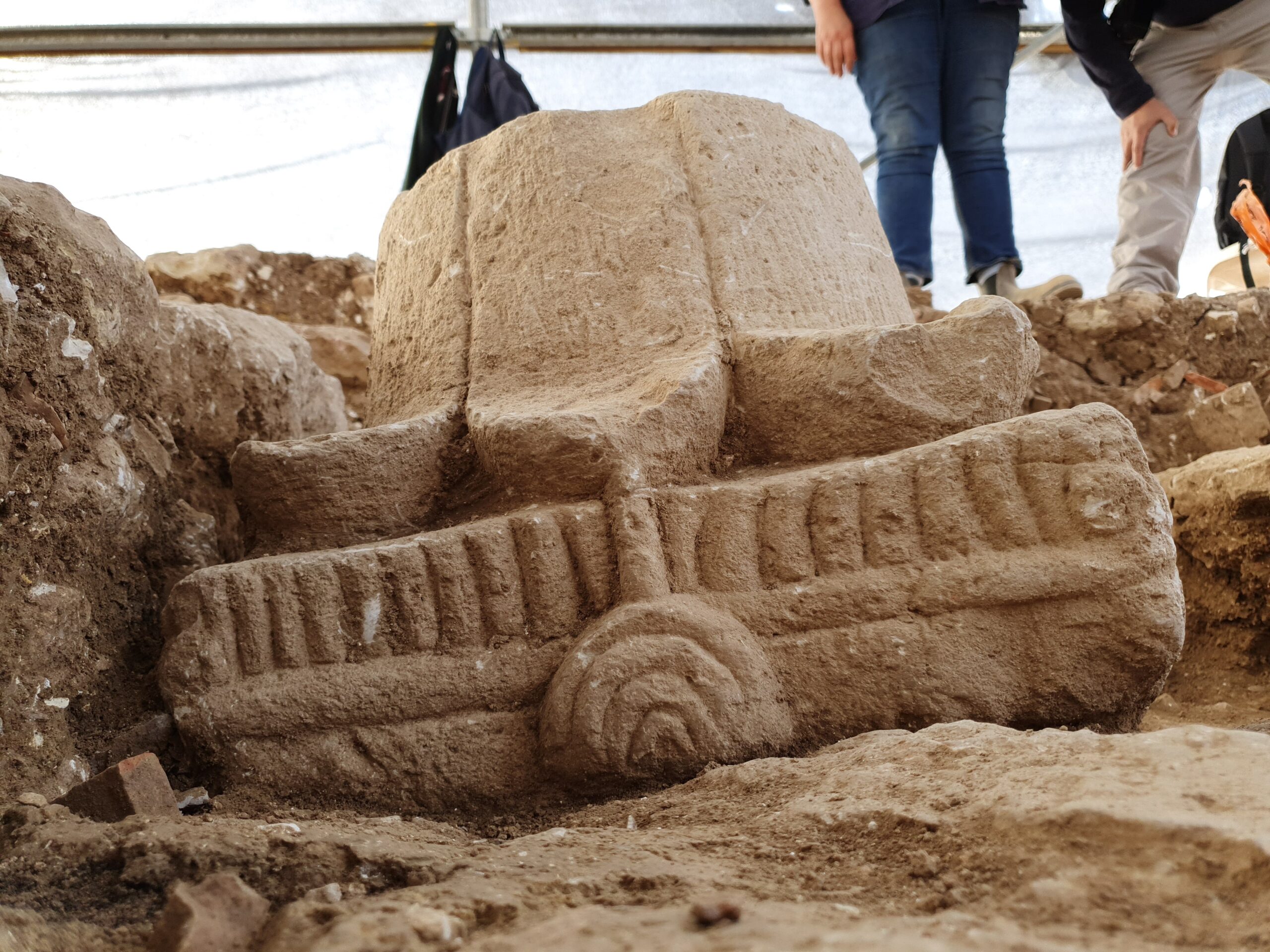 1,500-Year-Old Stone Column Element with Menorah Design Unveiled for ...